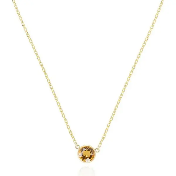 THE LOVERY FINE JEWELRY Single Bezel Necklace - Citrine