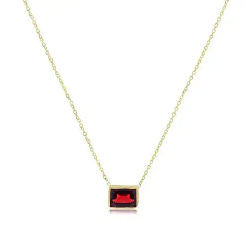 THE LOVERY FINE JEWELRY Single Bezel Necklace - Garnet