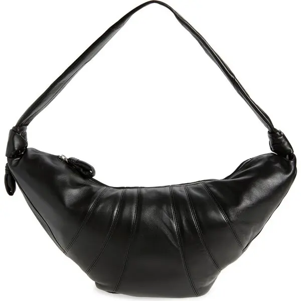 LEMAIRE Large Croissant Leather Shoulder Bag - Black