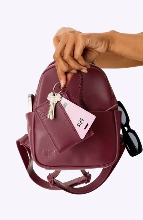 BEIS The Essential Mini Backpack - Burgundy