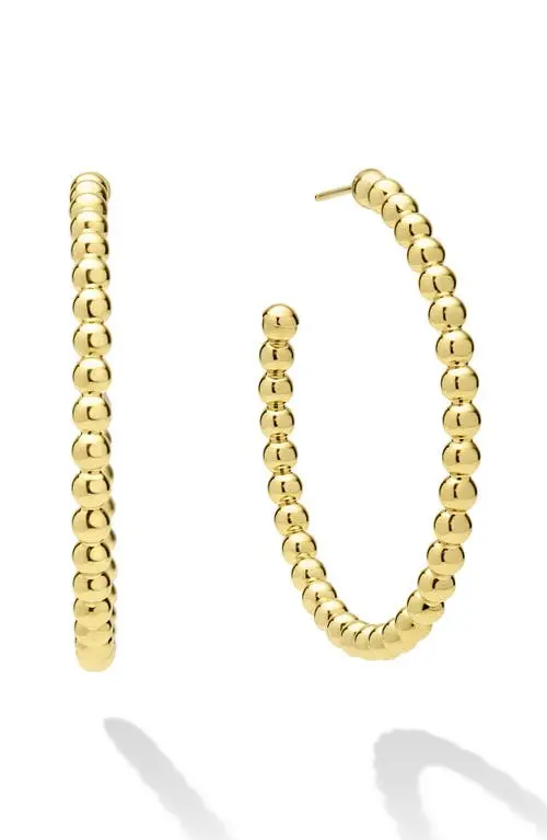 Lagos 18k Caviar Beaded Hoop Earrings - Gold