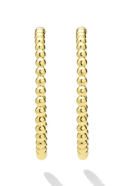 Lagos 18k Caviar Beaded Hoop Earrings