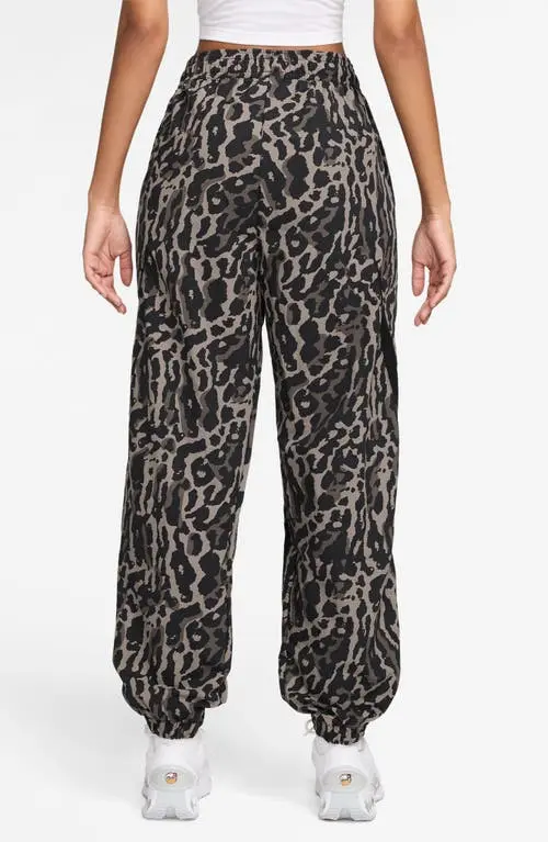Nike Leopard Print Nylon Sweatpants - 010 Black/black