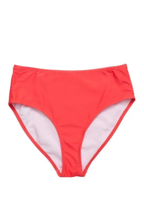 SNAPPER ROCK High Waisted Sustainable Bikini Bottom - Watermelon