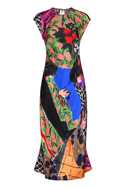 UNTITLED IN MOTION Cappella Open Back Midi Dress - Chambers