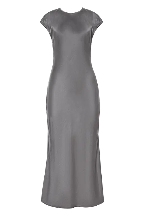 UNTITLED IN MOTION Cappella Open Back Midi Dress - Graphite