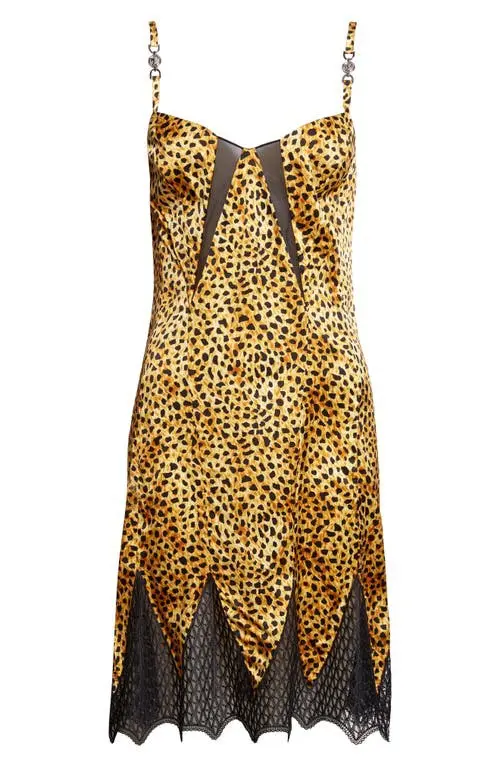 Versace Cheetah Print Silk Slip Dress