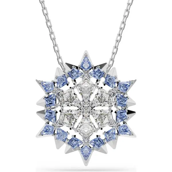 SWAROVSKI Magic Snowflake Pendant Necklace/brooch - Blue/silver