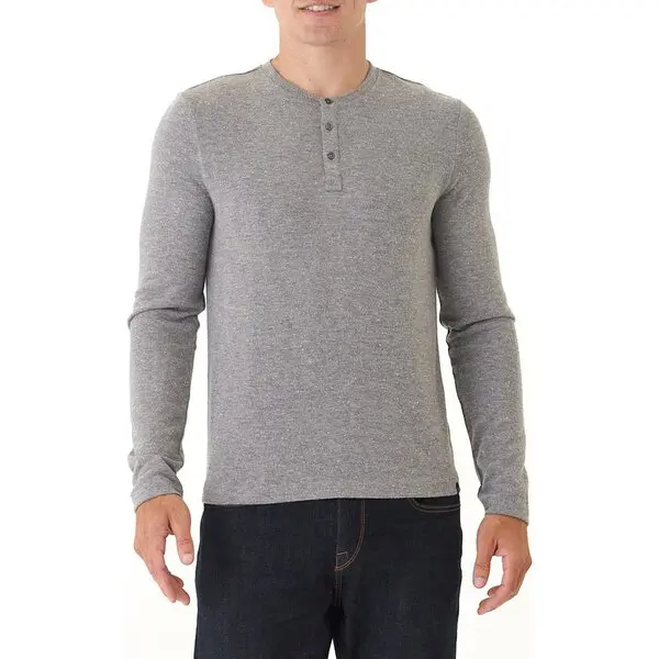 THREADS 4 THOUGHT Elias Heathered Henley - Heather Grey