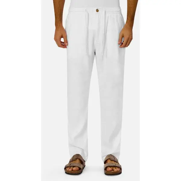 INDUSTRIE AUSTRALIA Capri Linen Pants - Yd White