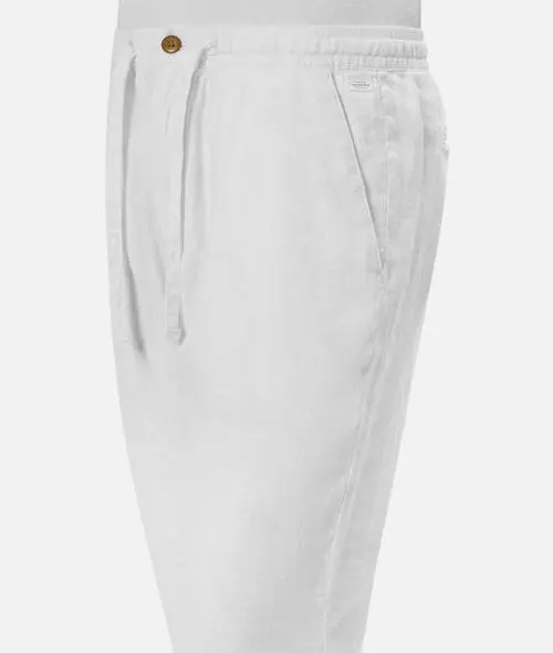 INDUSTRIE AUSTRALIA Capri Linen Pants - Yd White