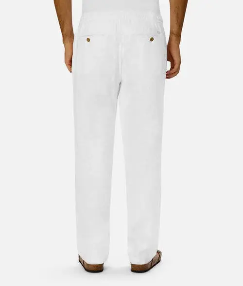 INDUSTRIE AUSTRALIA Capri Linen Pants - Yd White