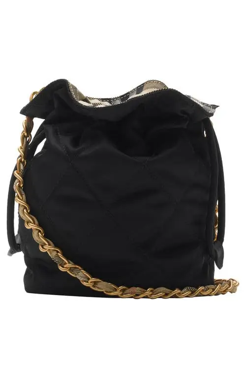 Burberry Quilted Twill Chain Pouch - Black