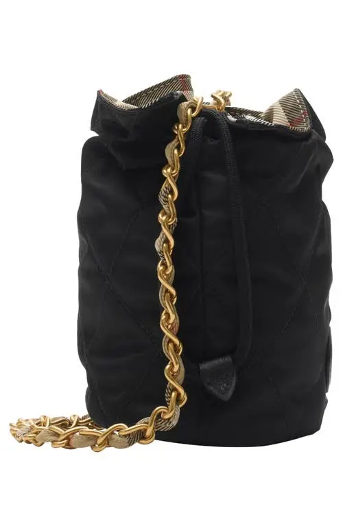Burberry Quilted Twill Chain Pouch - Black
