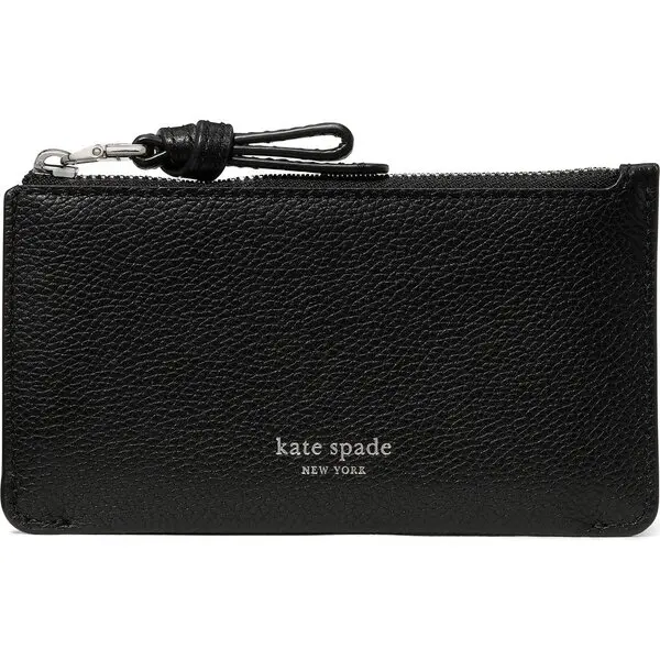 Kate Spade New York Loop Pebbled Leather Card Case - Black