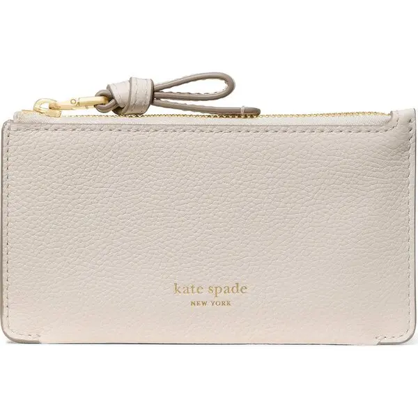 Kate Spade New York Loop Pebbled Leather Card Case - Cashew Milk