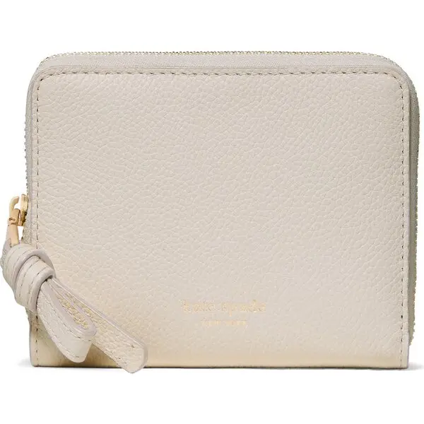 Kate Spade New York Loop Small Pebbled Leather Zip Wallet - Cashew Milk