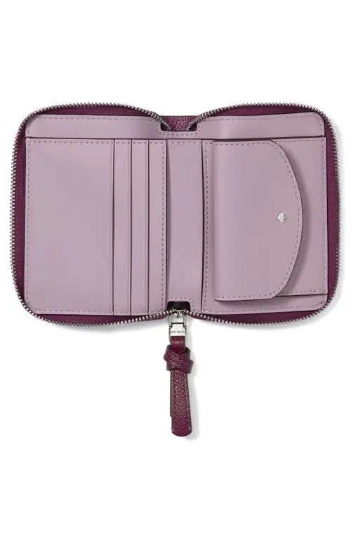 Kate Spade New York Loop Small Pebbled Leather Zip Wallet - Purple Agate