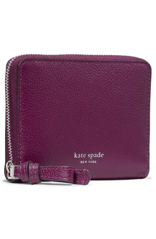 Kate Spade New York Loop Small Pebbled Leather Zip Wallet - Purple Agate