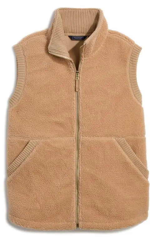 Vineyard Vines High Pile Fleece Vest - Cappuccino