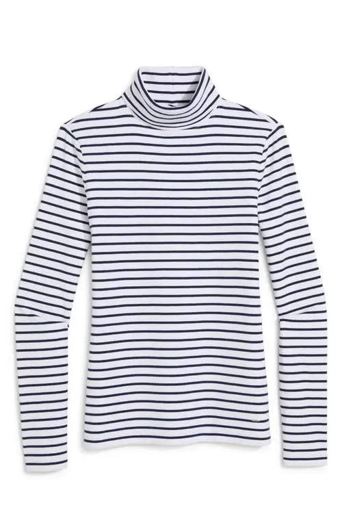 Vineyard Vines Turtleneck Top - Baystripe White/navy