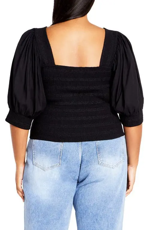 City Chic Smocked Crop Top