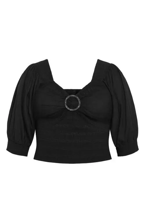 City Chic Smocked Crop Top