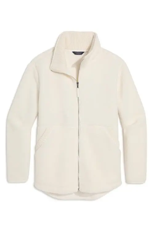 Vineyard Vines Full Zip High Pile Fleece Jacket - Marshmallow