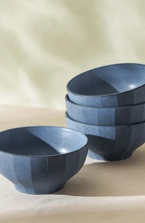 STONE + LAIN Rio Stoneware 4-piece Bowl Set - Blue