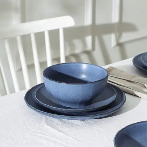 STONE + LAIN Rio Stoneware 4-piece Bowl Set - Blue