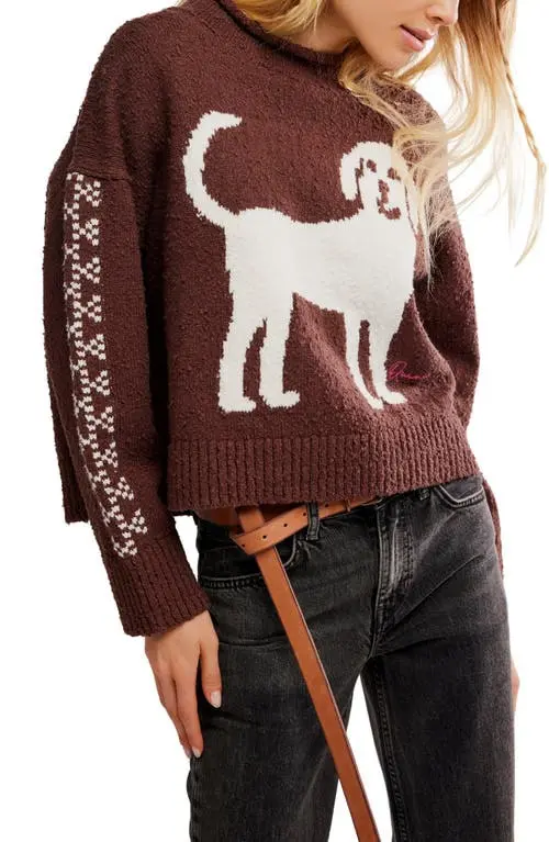 Free People Story Book Cotton-blend Sweater - Chocolate Combo