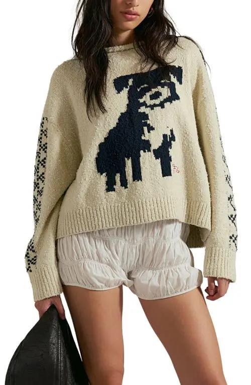 Free People Story Book Cotton-blend Sweater - Tea Combo