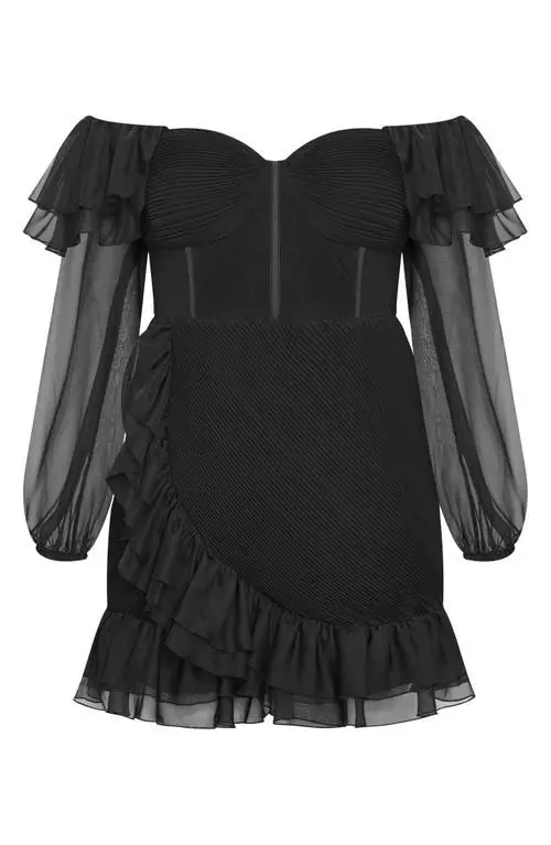 City Chic Off-the-shoulder Mini Dress