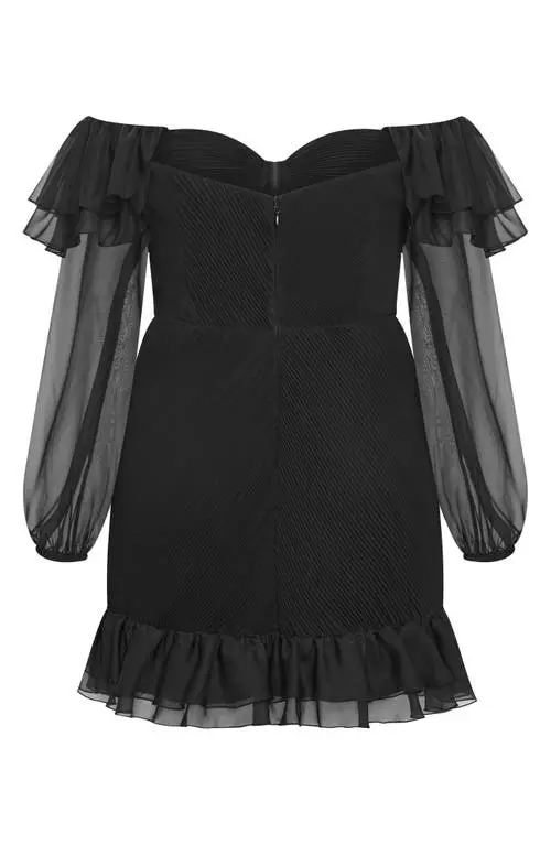 City Chic Off-the-shoulder Mini Dress