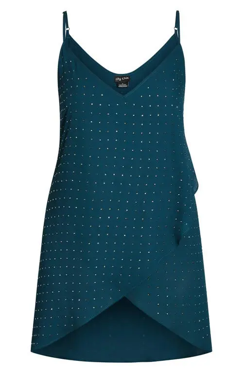 City Chic Studded High-low Camisole - Teal