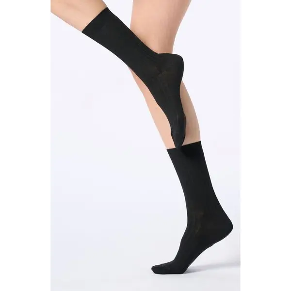 Oroblu Cashmere Blend Crew Socks - Black