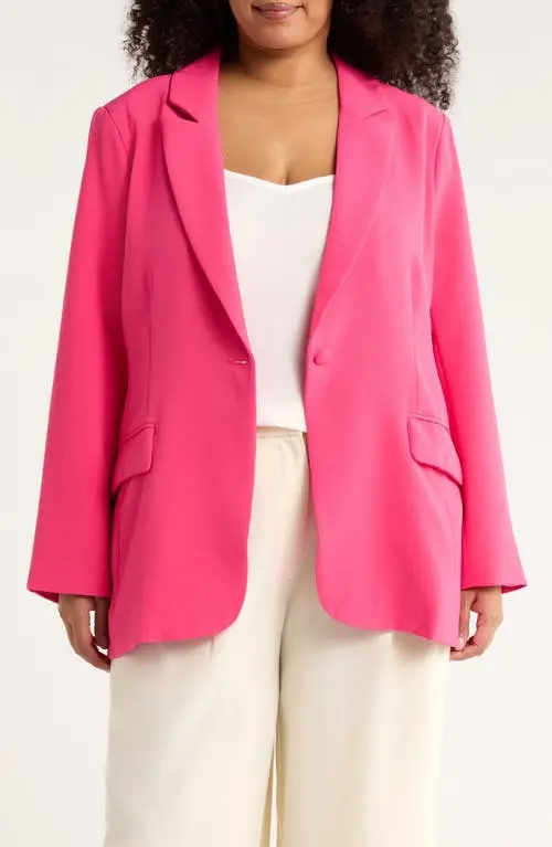 SUGARLIPS Chelsea One-button Blazer - Fuchsia
