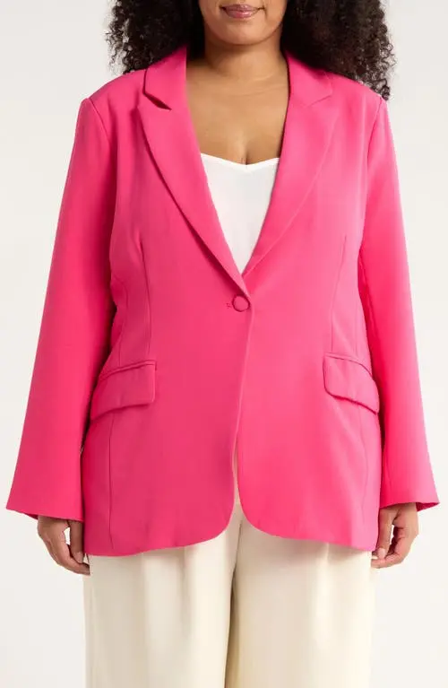 SUGARLIPS Chelsea One-button Blazer - Fuchsia