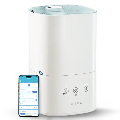 MIKO Breeze + Smart Humidifier With App Control And Oil Tray - White