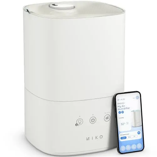 MIKO Breeze + Smart Humidifier With App Control And Oil Tray - White