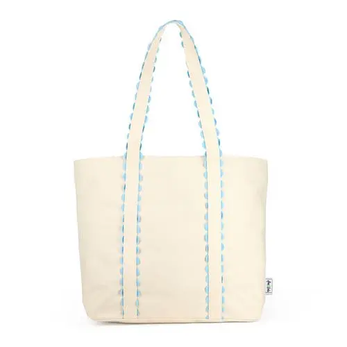 AME & LULU Nantucket Tennis Tote - Light Blue