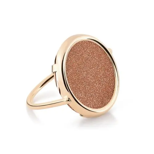 Ginette Ny Disc Ring - Gold Sandstone