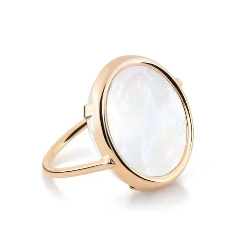 Ginette Ny Disc Ring - White Mother-of-pearl