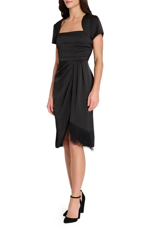 TAHARI ASL Pleated Bodice Cocktail Dress