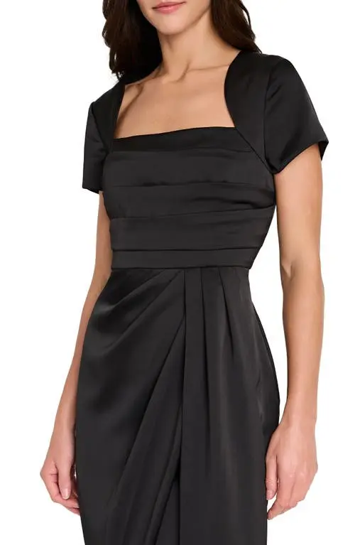 TAHARI ASL Pleated Bodice Cocktail Dress