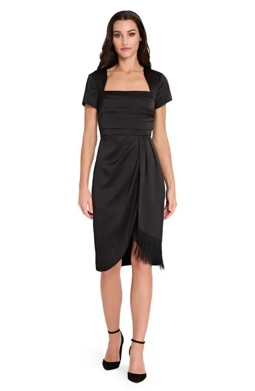 TAHARI ASL Pleated Bodice Cocktail Dress