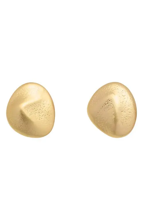REISS Pernilla Textured Stud Earrings - Gold Tone