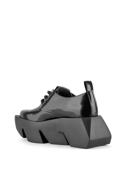 United Nude Bull Derby Metallic Lace-up Platform Shoes