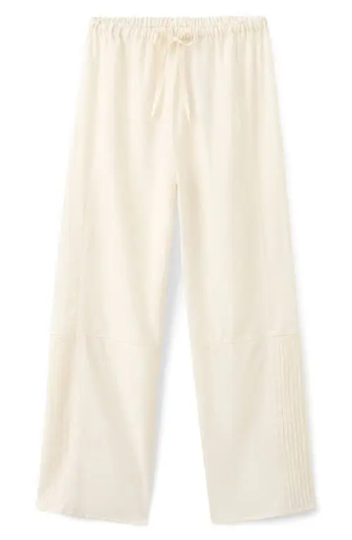 Mango Lace Trim Cotton Blend Pajamas - Vanilla
