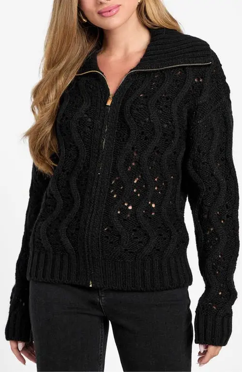 MARCIANO Adenora Metallic Cable Cardigan